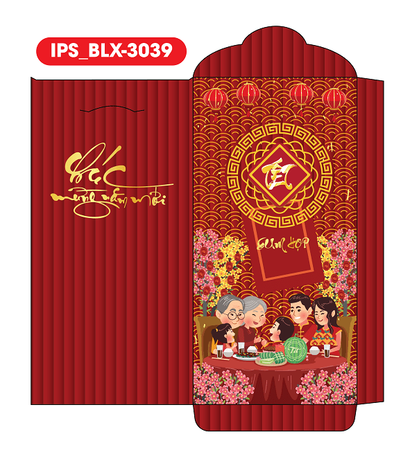 Mẫu bao lì xì truyền thống - Bao lì xì IPS - In túi giấy